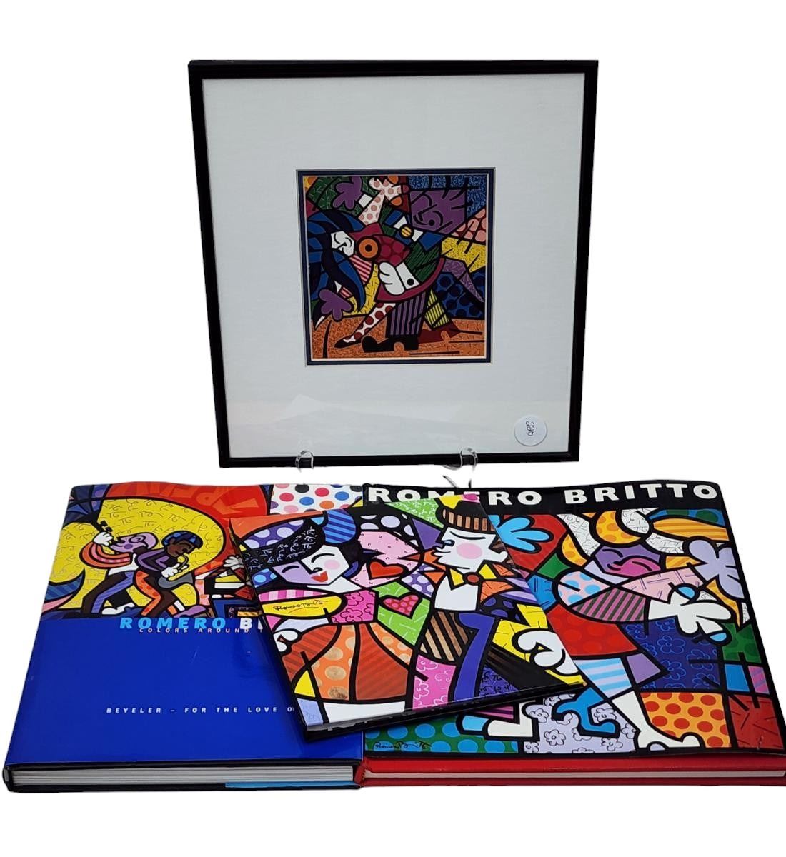 Romero Britto (Brazilian, b. 1963) "Dancers" With 2 Books