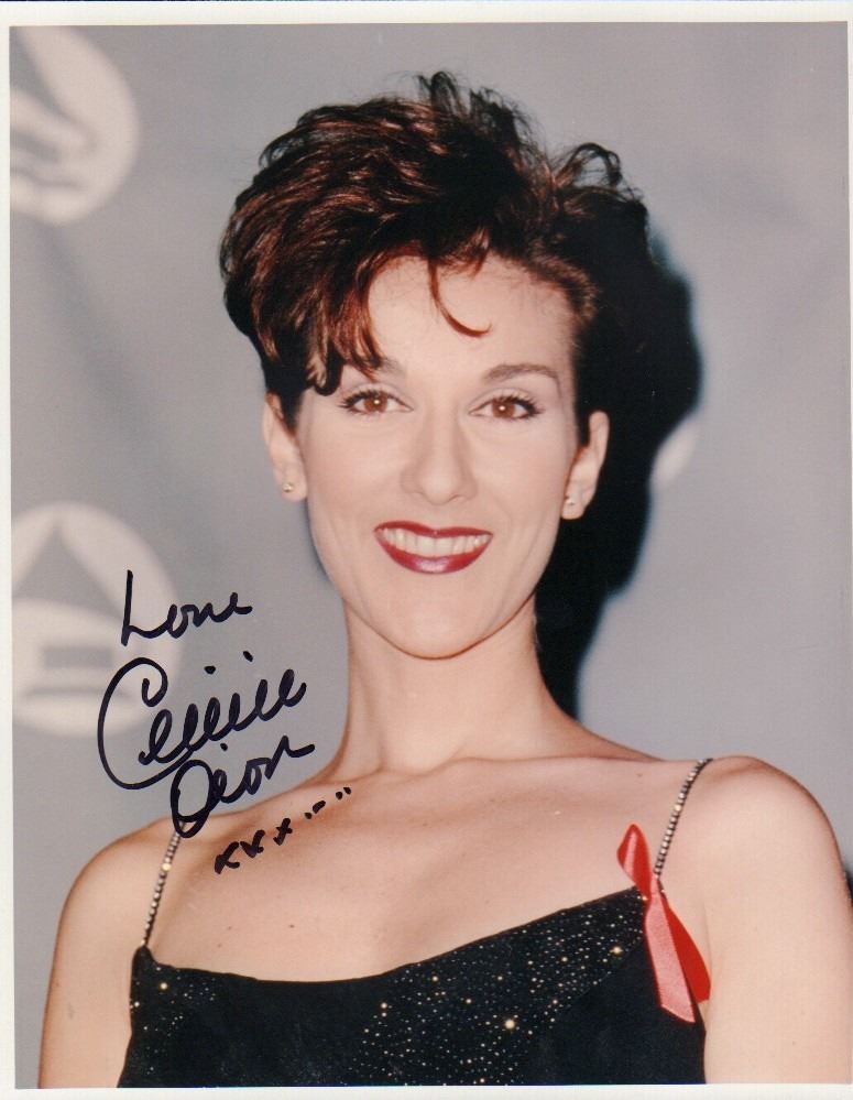Celine Dion signed photo