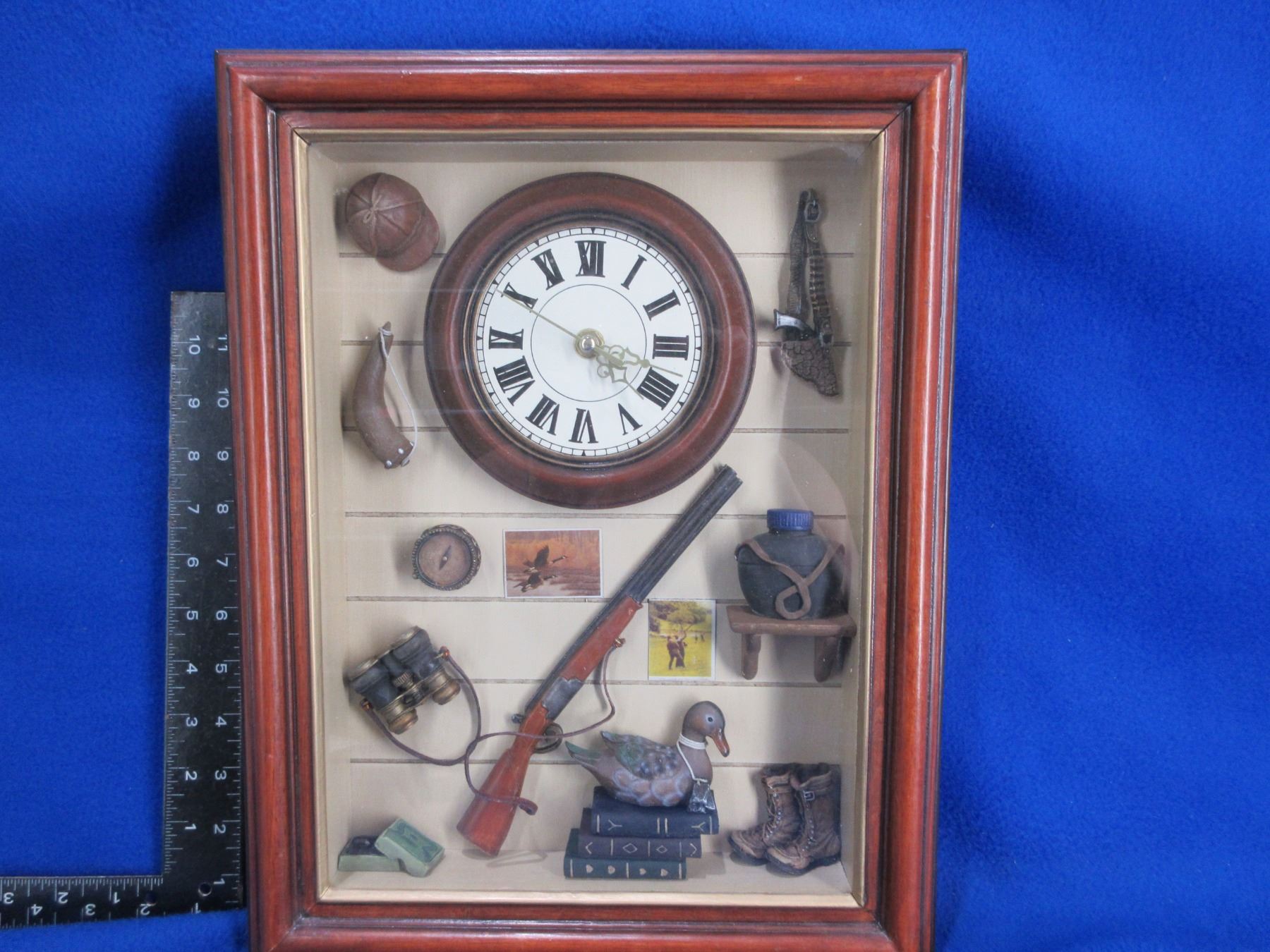 Hunting Shadow Box Clock - 12" x 16" High