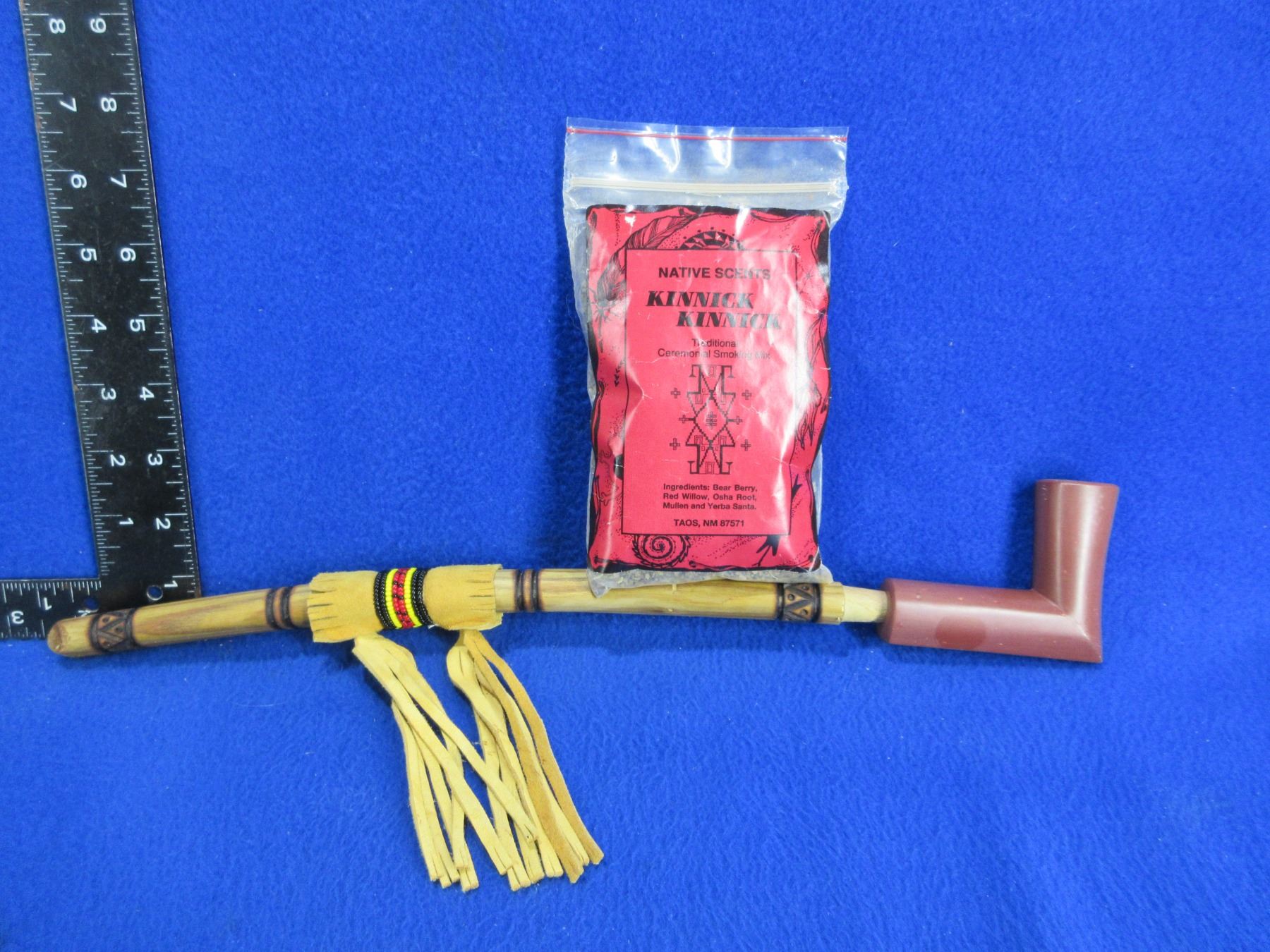 Native American Red Pipestone Peace Pipe