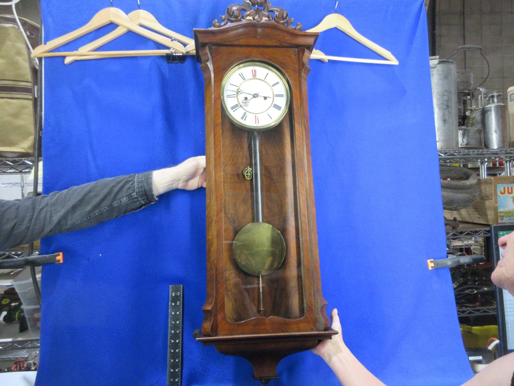 Vintage Mechanical Pendulum Wall Clock with Both Keys