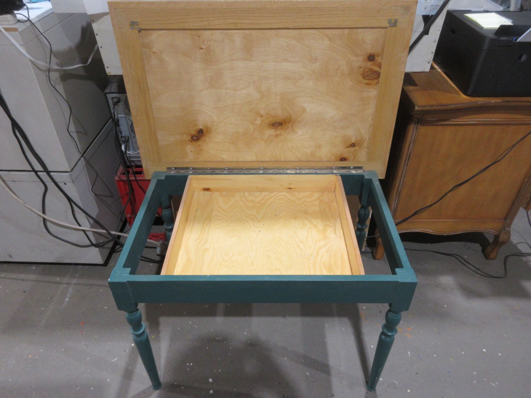 Vintage Kids Play Table - Top Opens for Storage