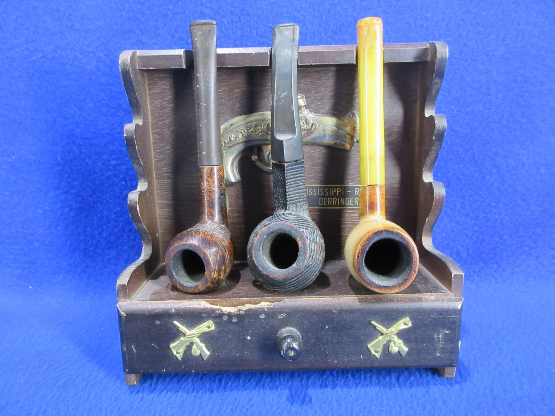 Vintage Pipe Stand with 3 Pipes - Mississippi-River Derringer