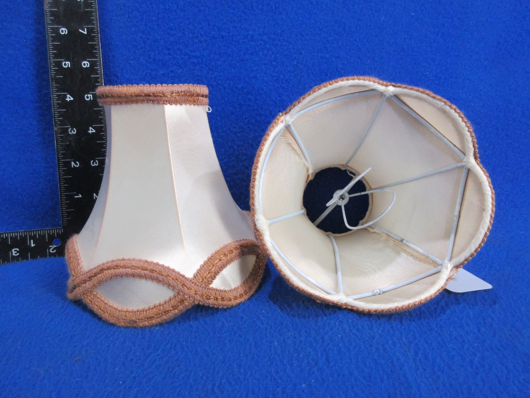 2 Vintage Fancy Miniature Lamp Shades - 5" High