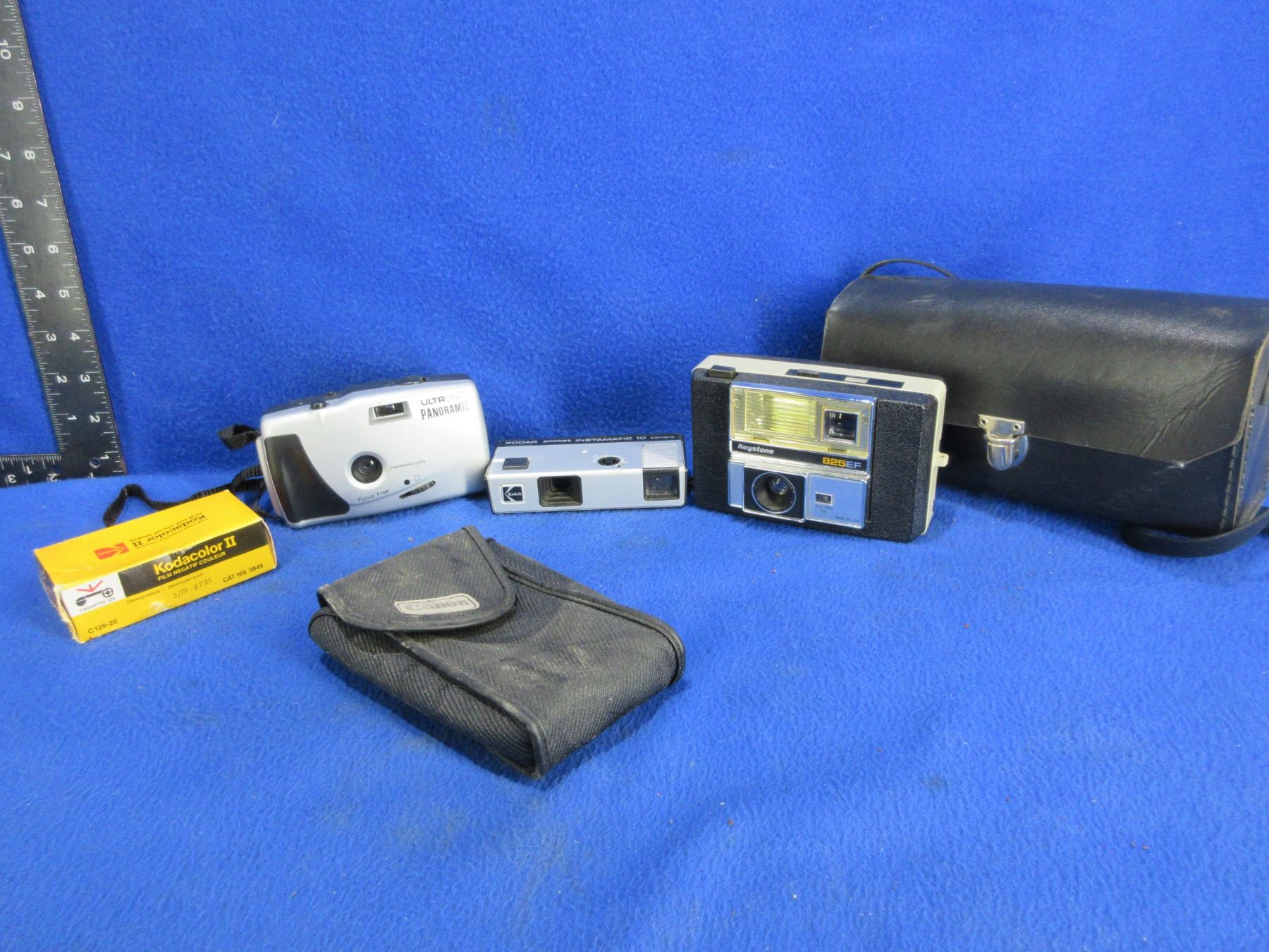 3 Vintage Cameras - Kodak, Ultronic Panoramic, Keystone