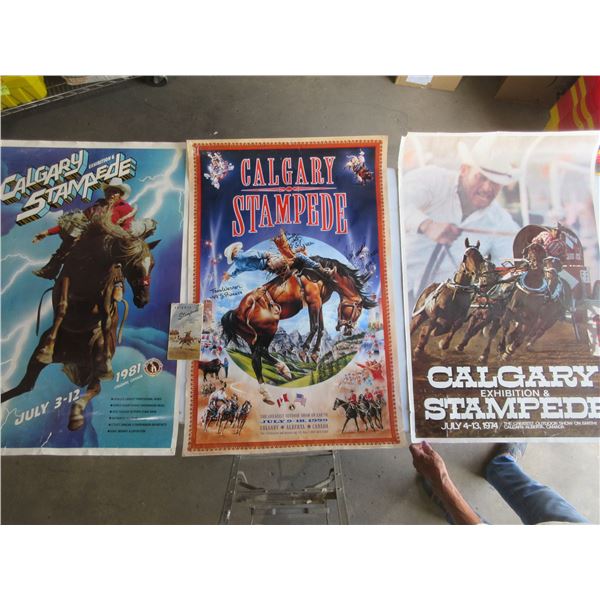 3 Vintage Calgary Stampede Posters - 1974, 1981, 1999