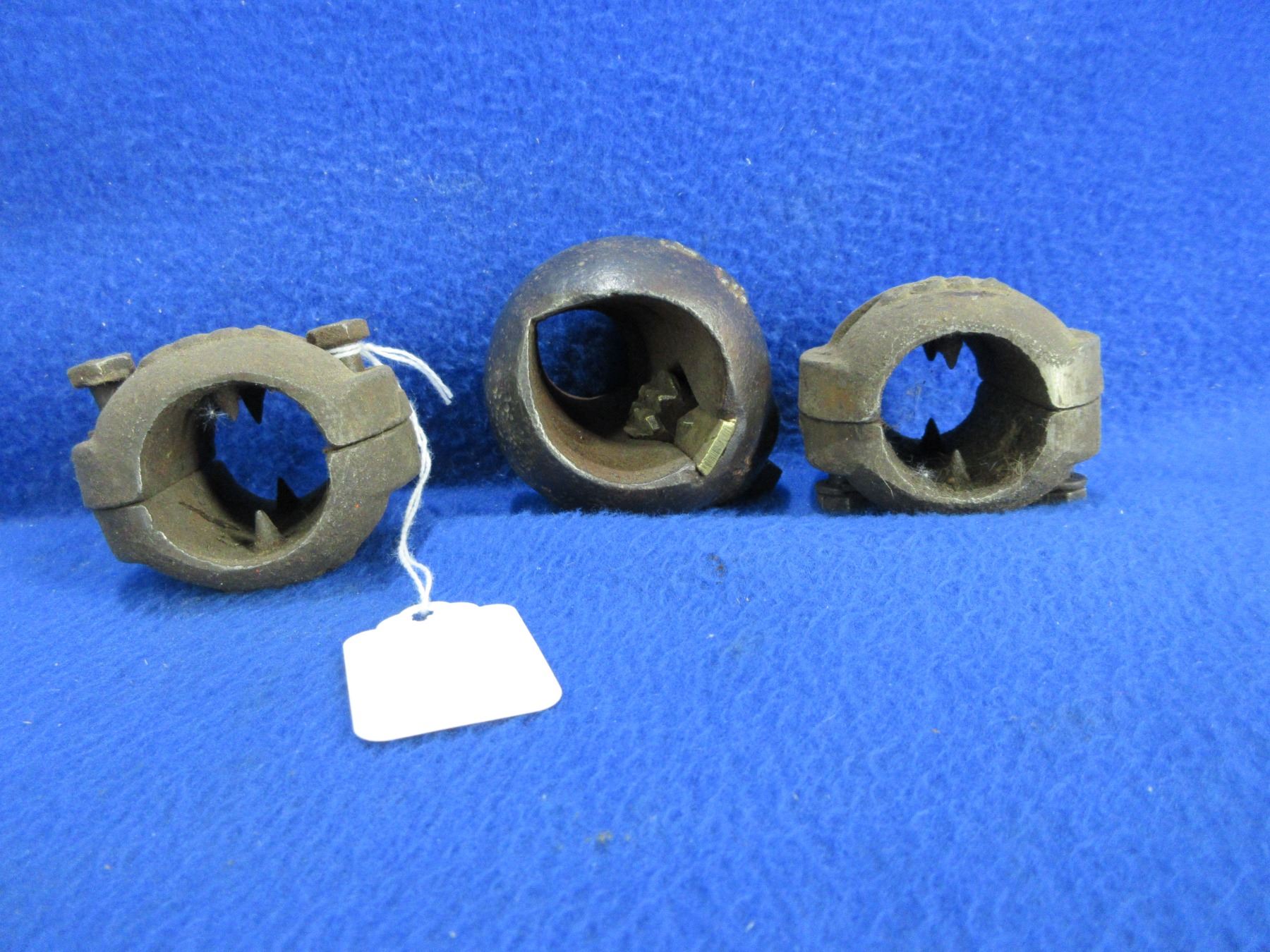 3 Vintage Cast Iron Bull Horn Weights