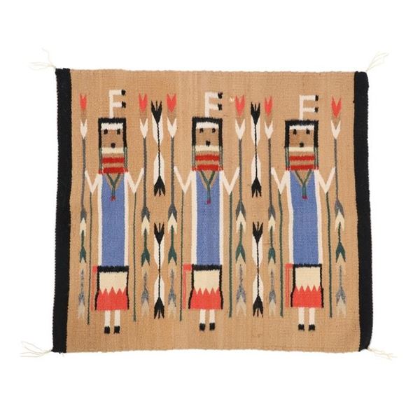 Navajo Figural Yei Be Chai Wool Rug c. 1970's