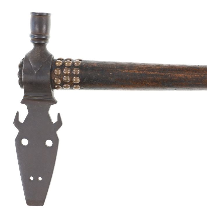 Sioux Buffalo-Head Themed Spontoon Pipe Tomahawk