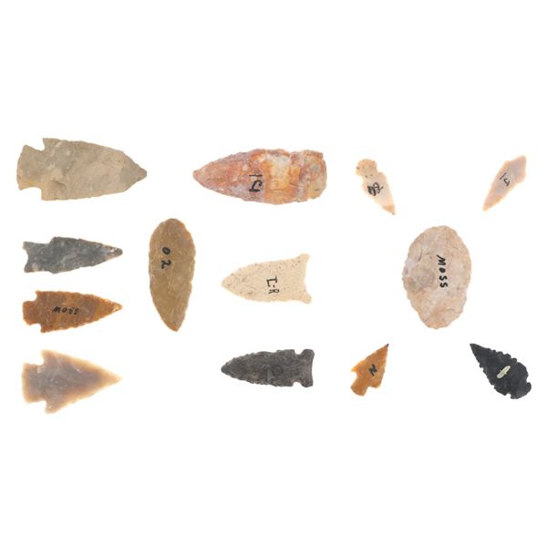 Projectile Point Collection Woodland Period 1000BC