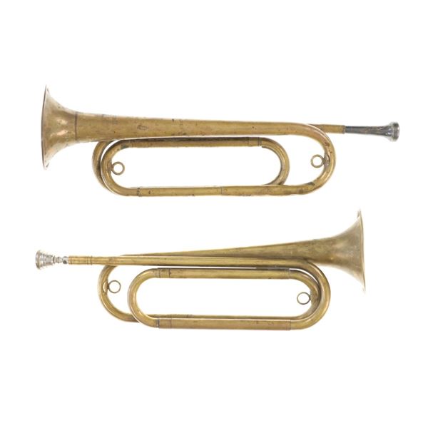 U.S. Regulation Marked Brass Bugles 1930-50s (2)