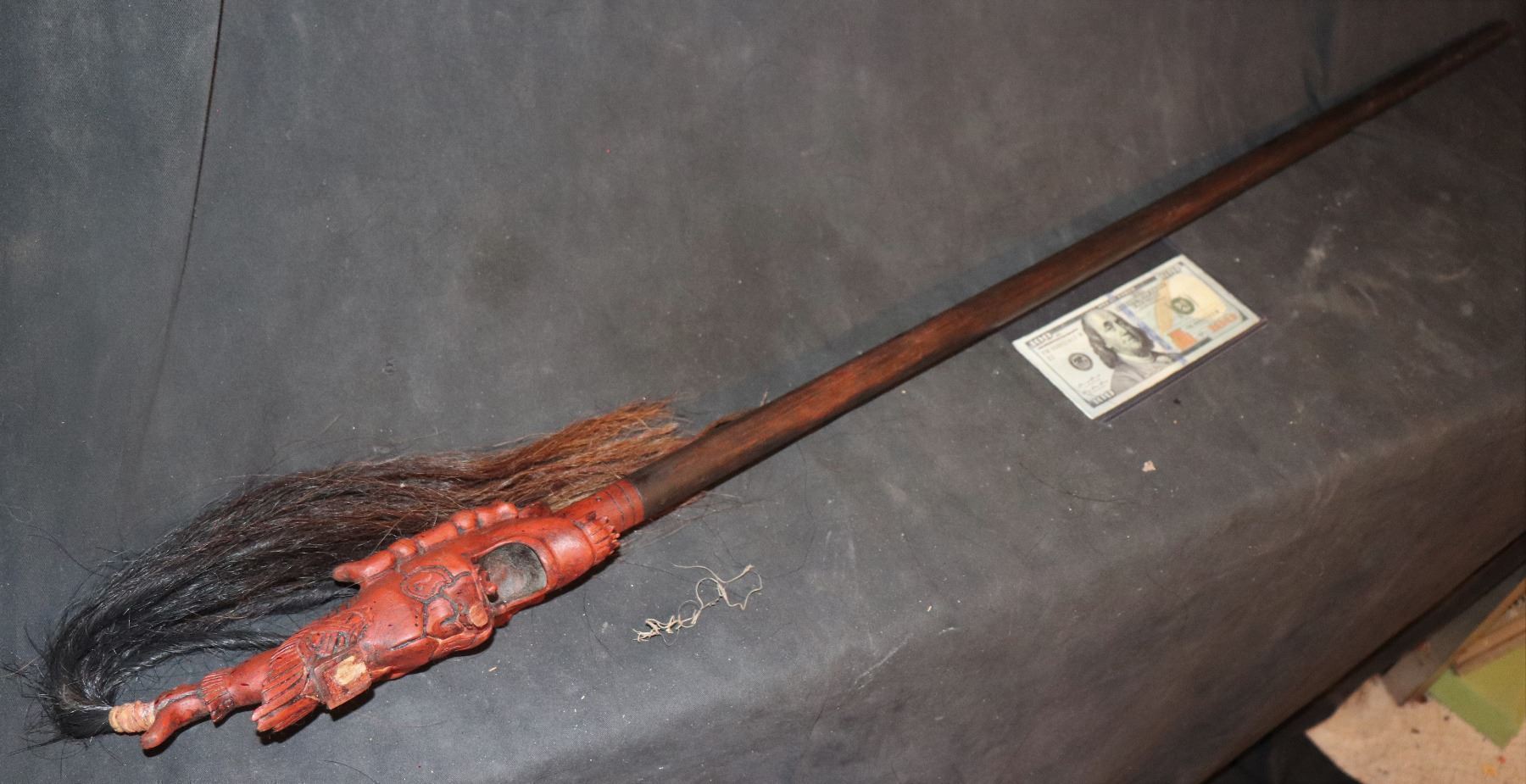 APOCALYPTO MAYAN BLOODY WALKING STICK CANE 2 SCREEN USED