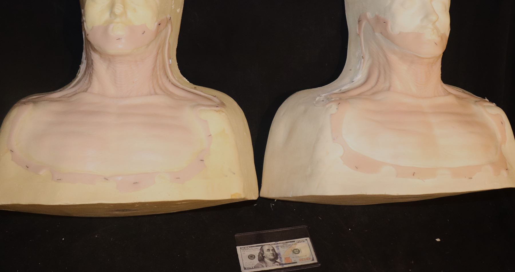ARMY OF THE DEAD THENA ZOMBIE NECK APPLIANCE ON BUSTS LOT OF 2