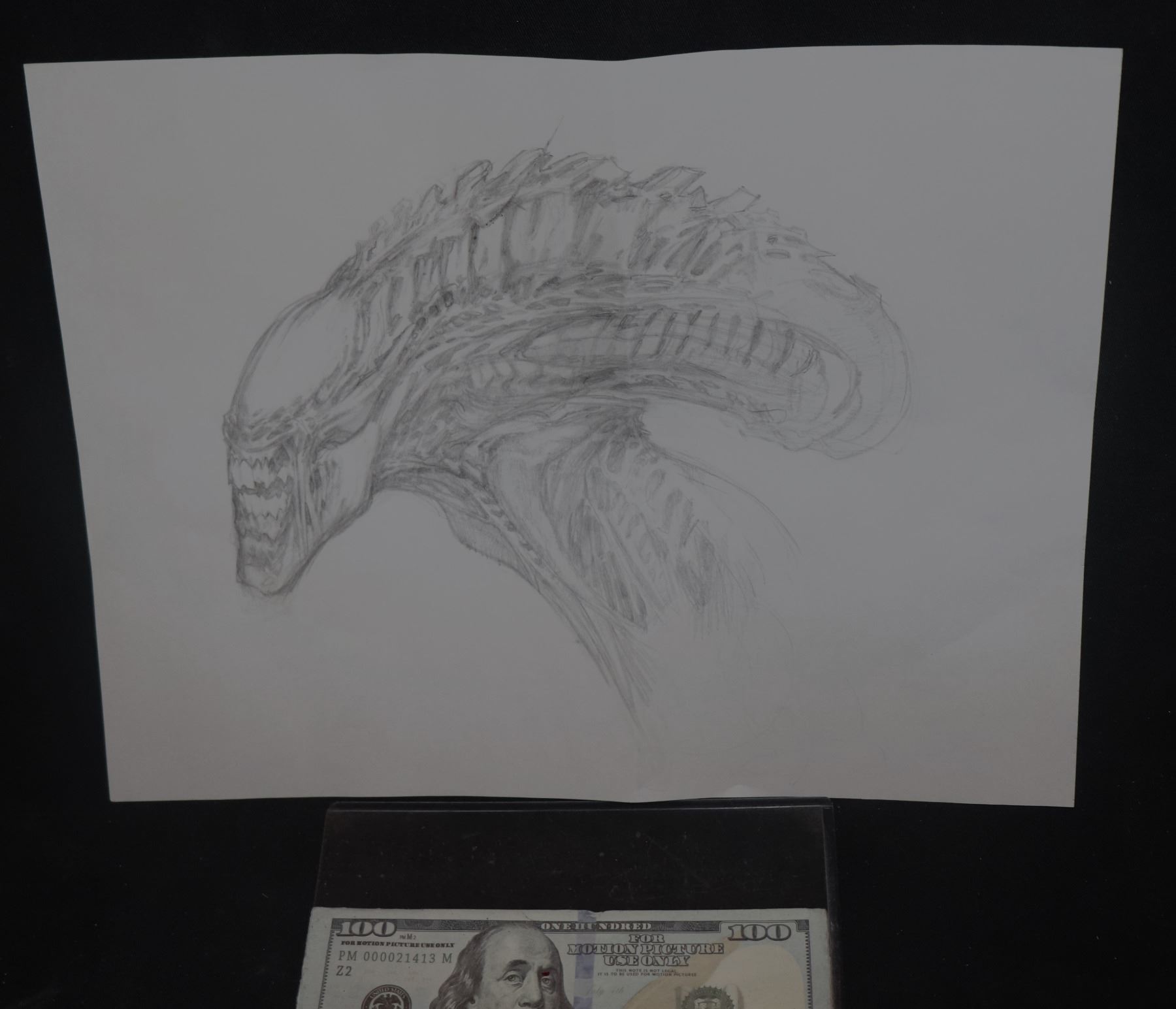ALIEN VS PREDATOR AVP HAND DRAWN PRODUCTION SKETCH