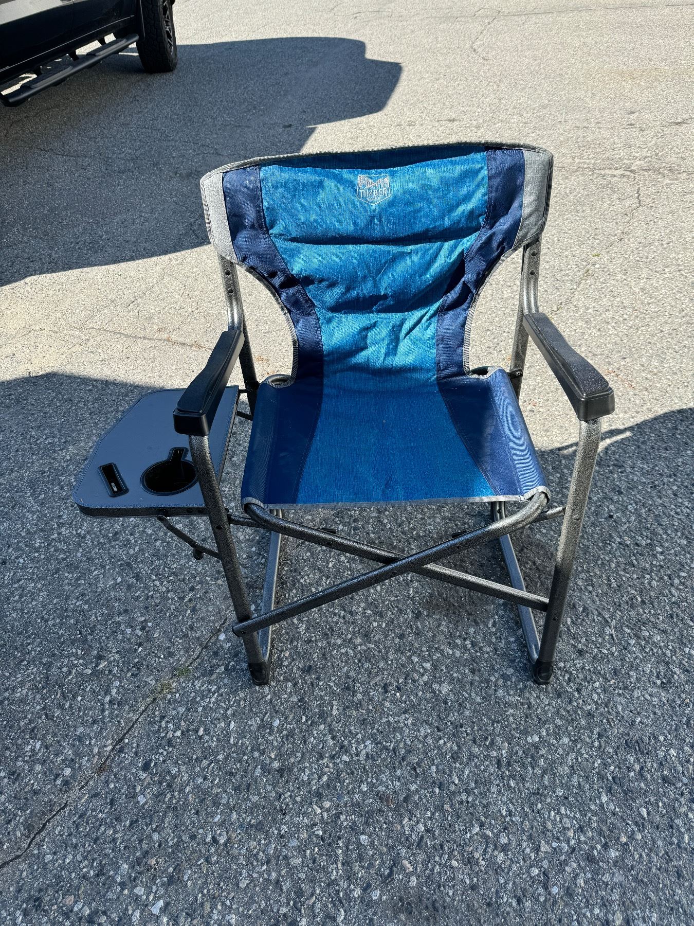 Timber Ridge folding camp chair with side table attached