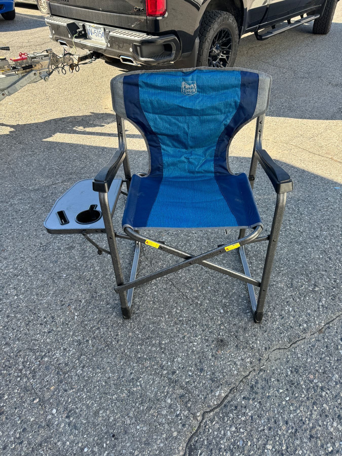 Timber Ridge folding camp chair with side table attached