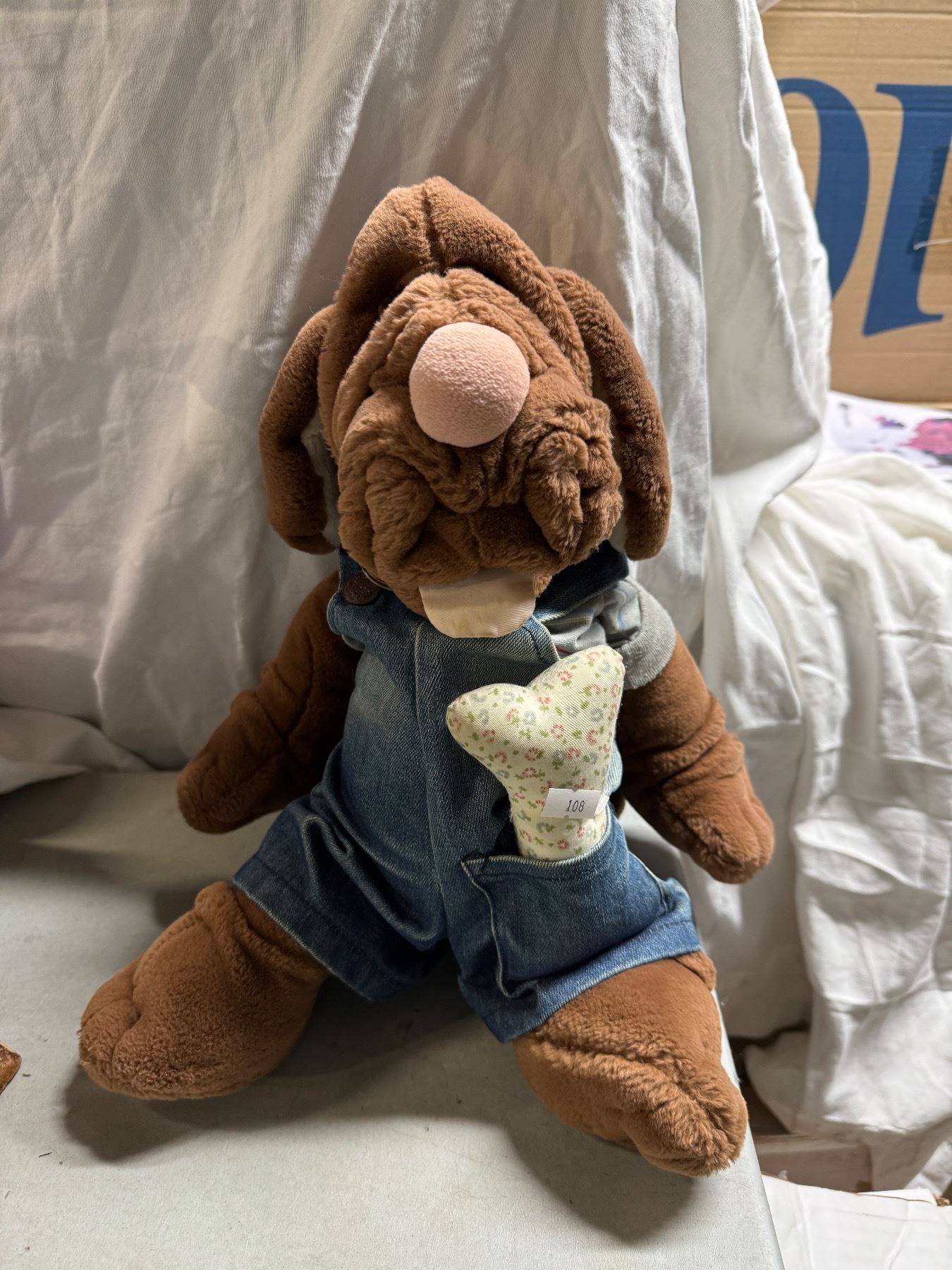 Wrinkles, dog, puppet, vintage, plush
