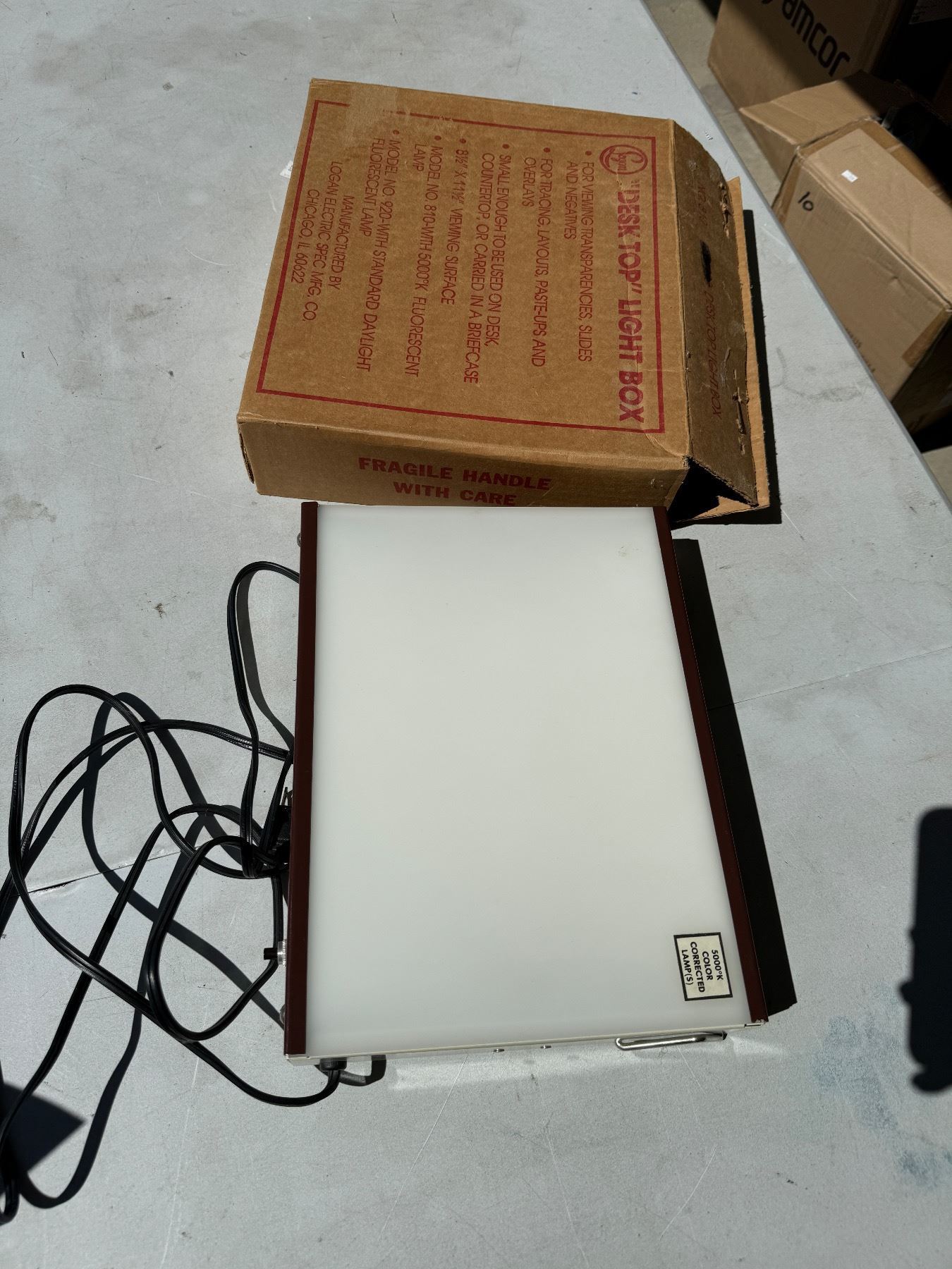 Desk top light box
