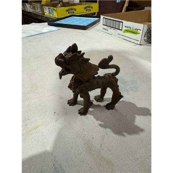antique napalese chinese brass bronze dog of foo fu oriental dragon figure