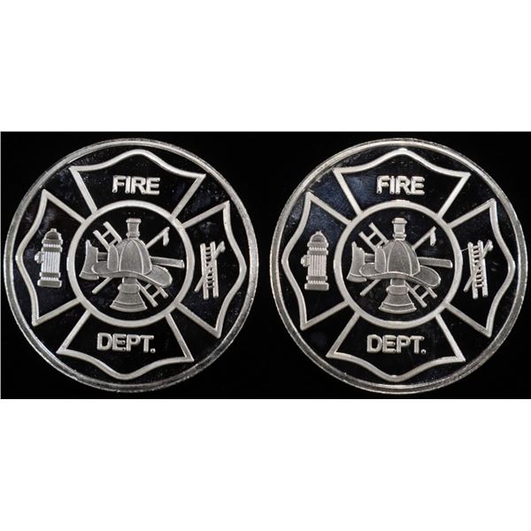 (2) 1 OZ .999 SILVER FIRE DEPARTMENT ROUNDS