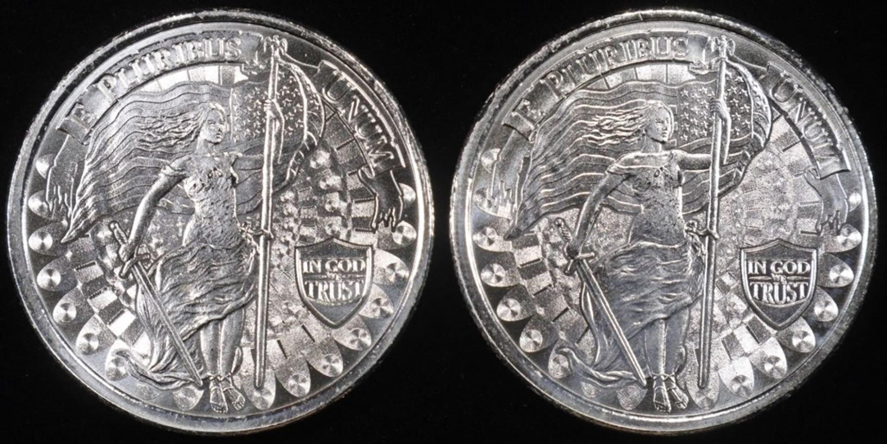 (2) 1 OZ .999 SILVER UNITY ROUNDS
