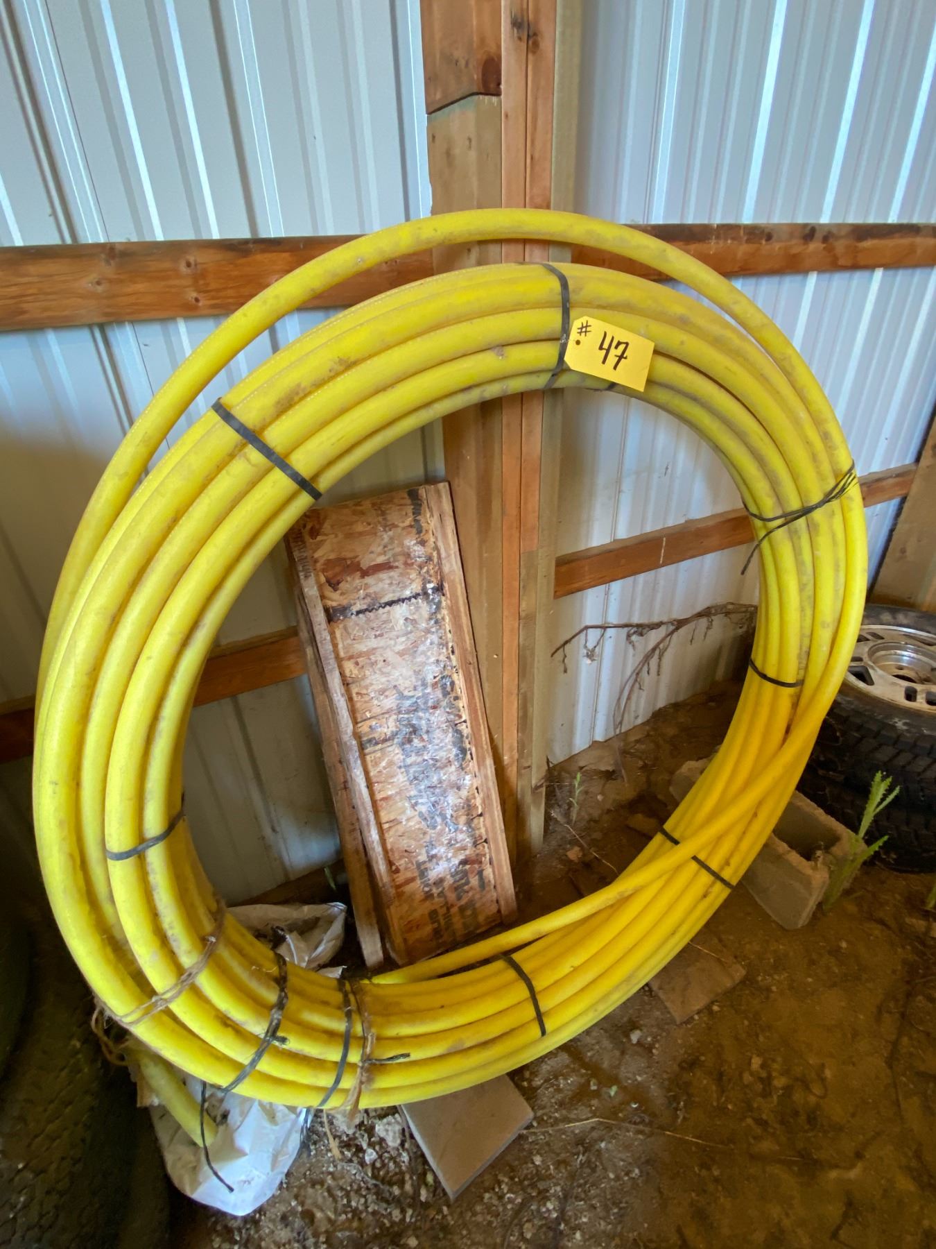 Roll of yellow gas pipe