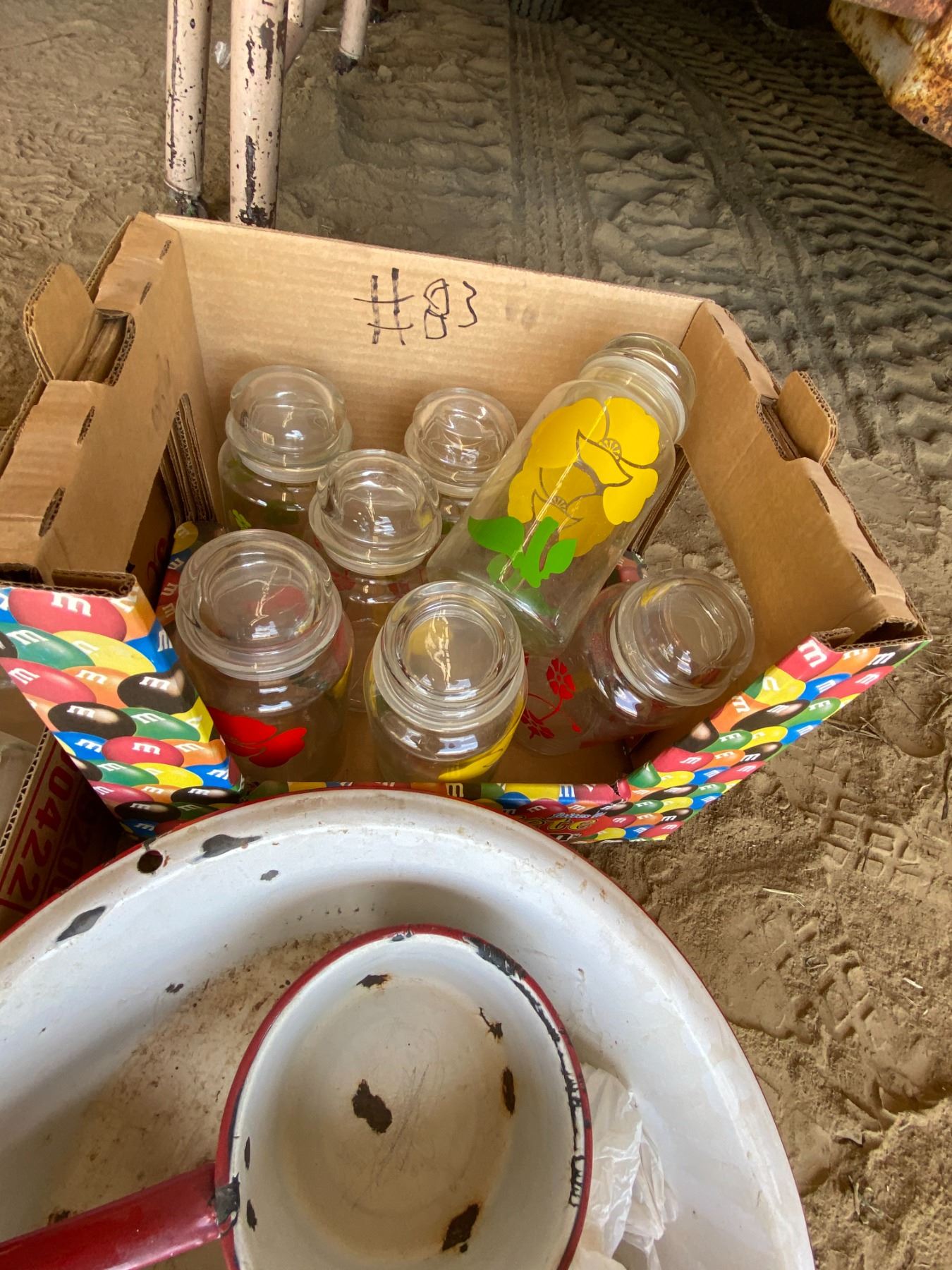 Basin, dipper & fancy jars