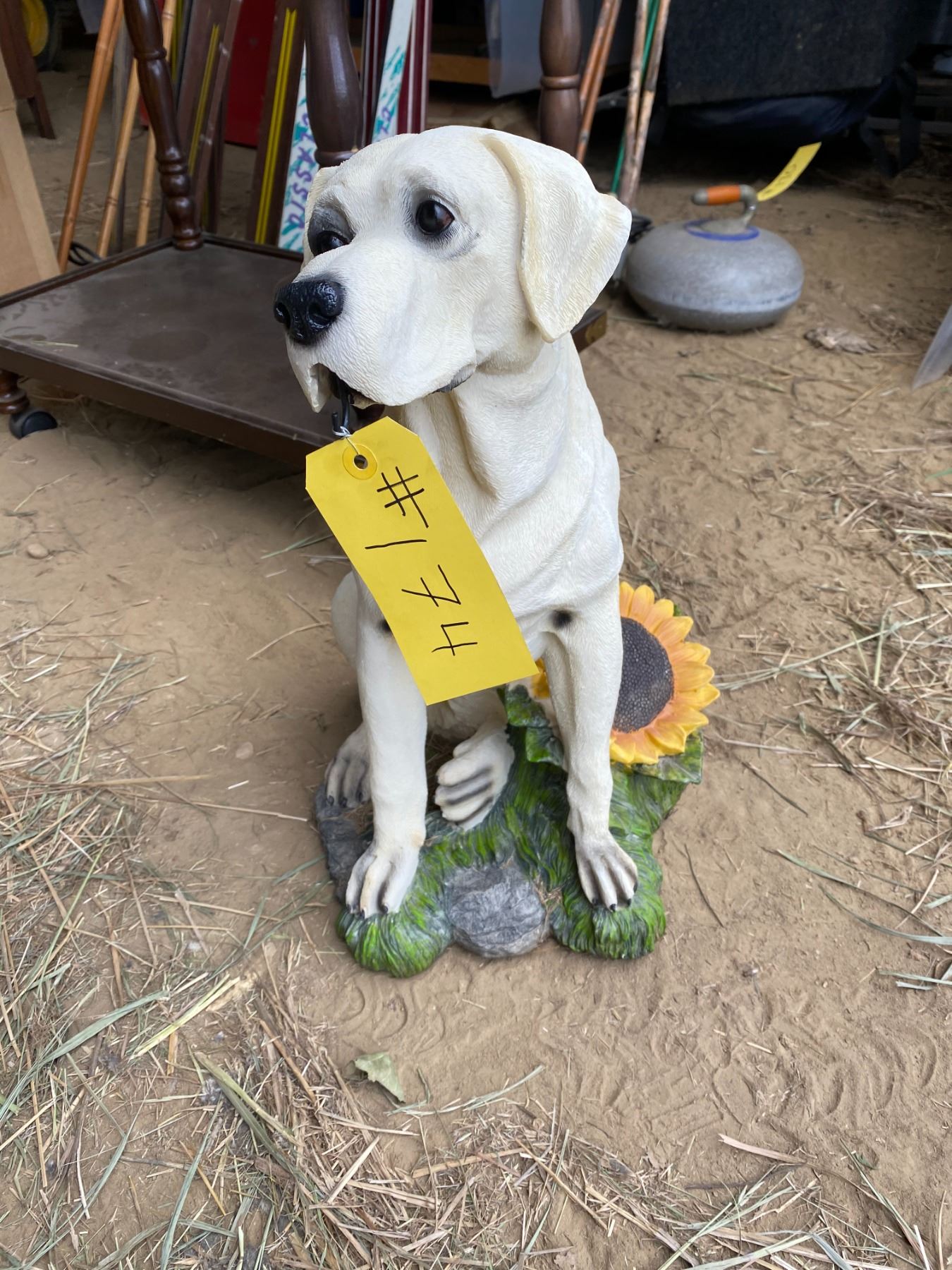 Golden lab solid statue