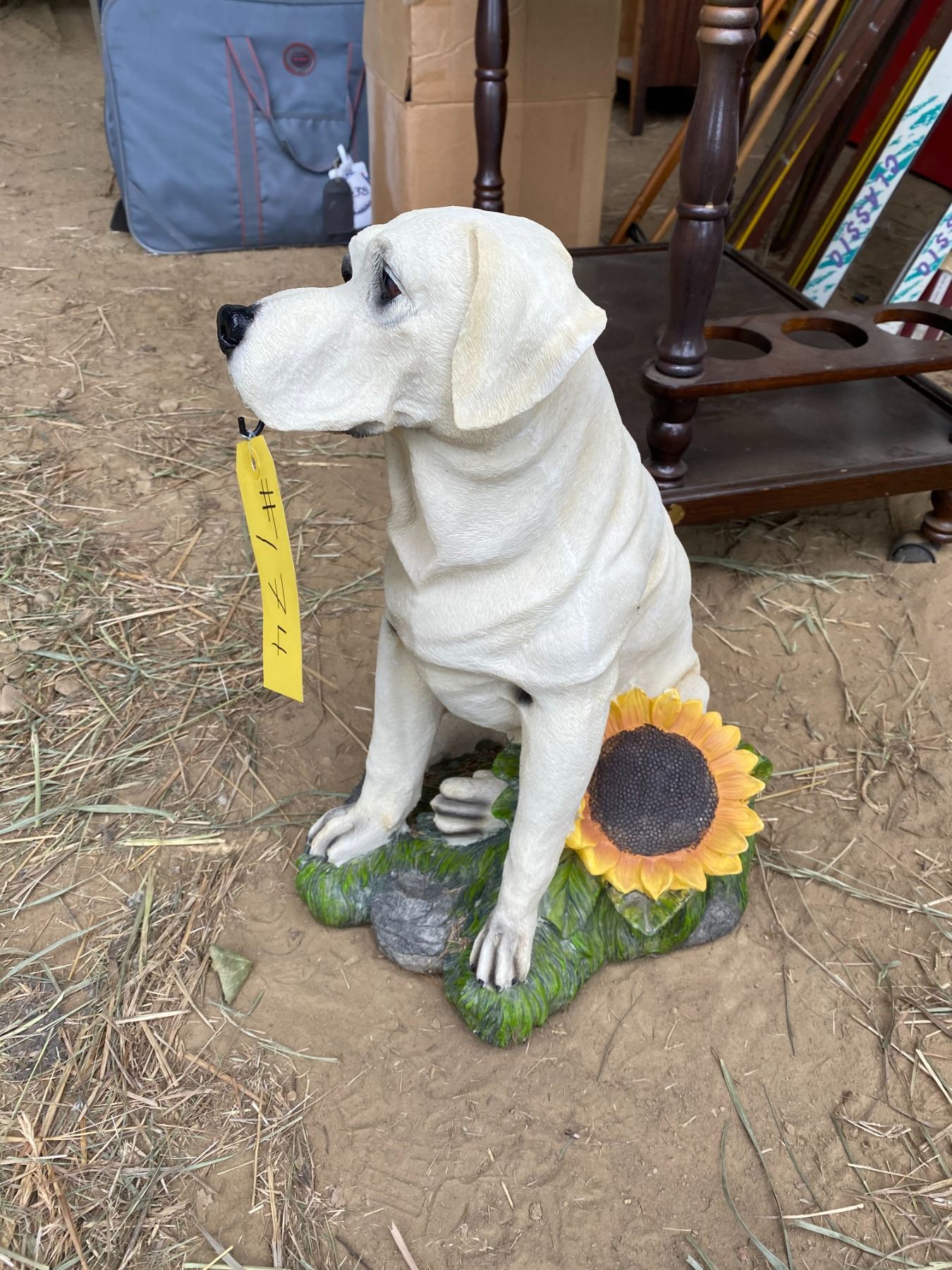 Golden lab solid statue