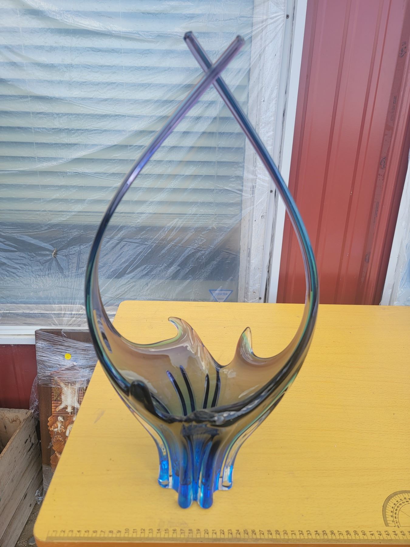 Large Blue Glass Vase Schmalz Auctions