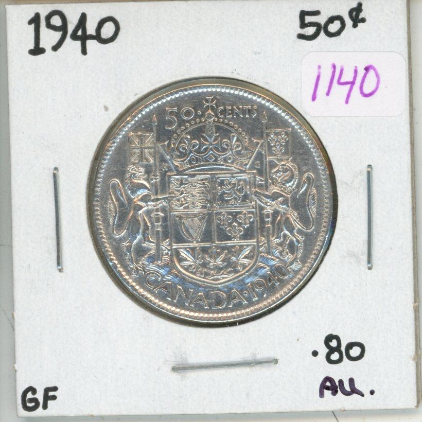 1940 Canadian Silver 50 cent coin - Schmalz Auctions