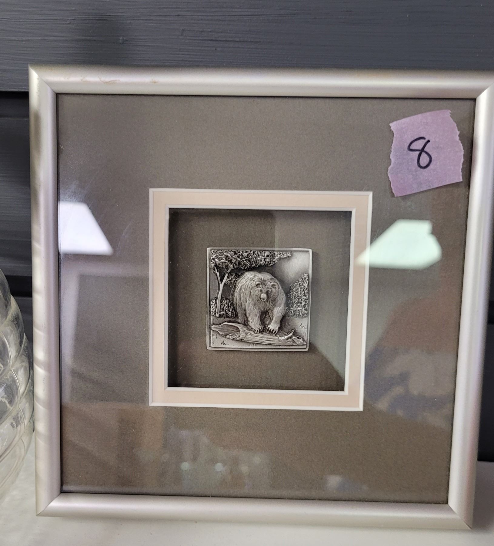 Framed Small Sculpturers Fine Pewter | Bear | Artist Chris Jone | 6"x6 ...