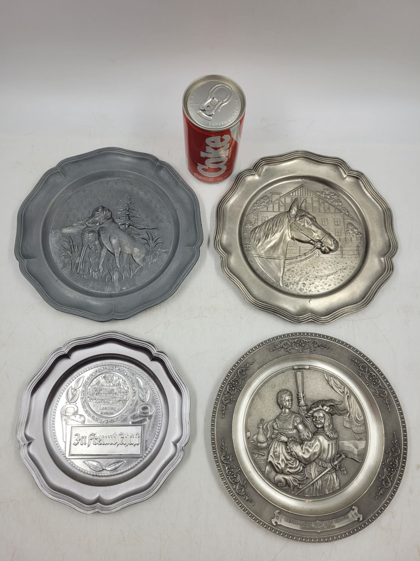 Vintage Pewter Plates
