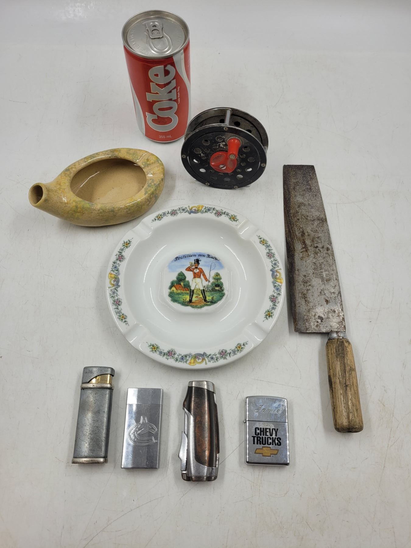 Ashtray, Lighter, and Medalta Pottery Lot