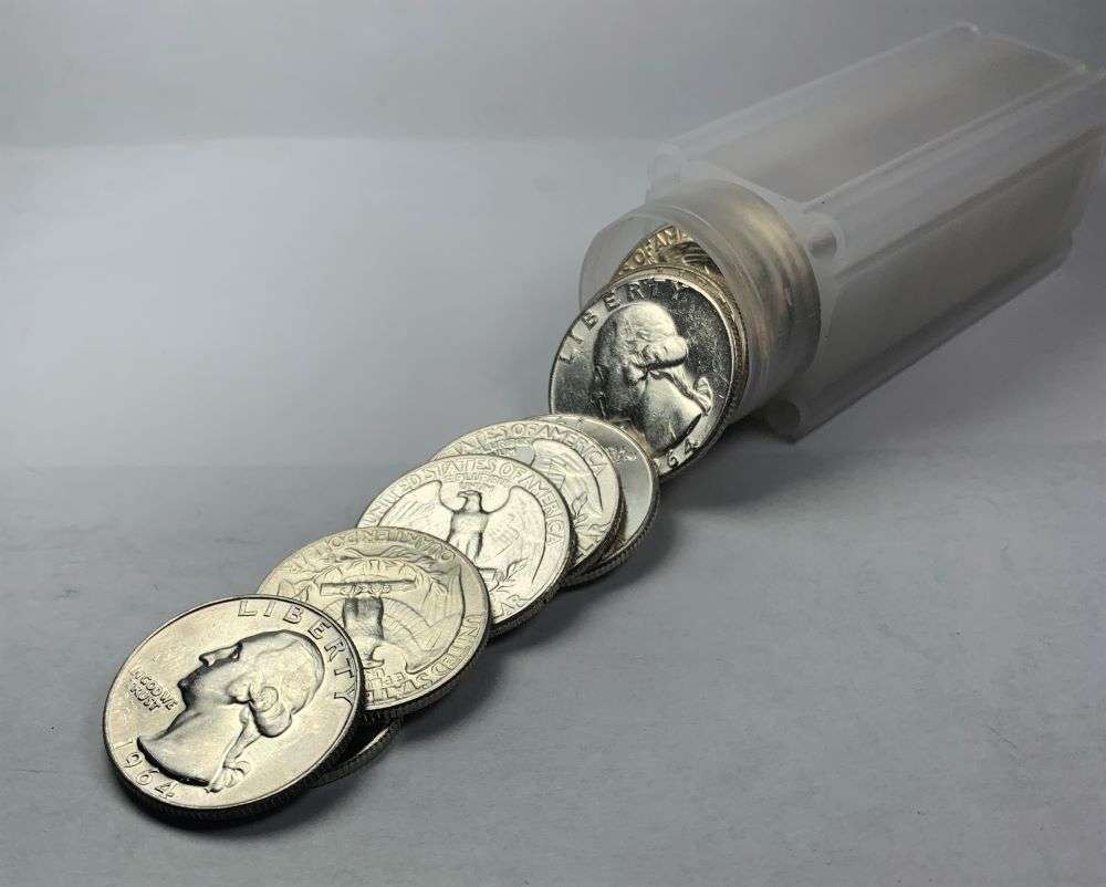 Roll (40) 1964-D Washington 90% Silver Quarters BU
