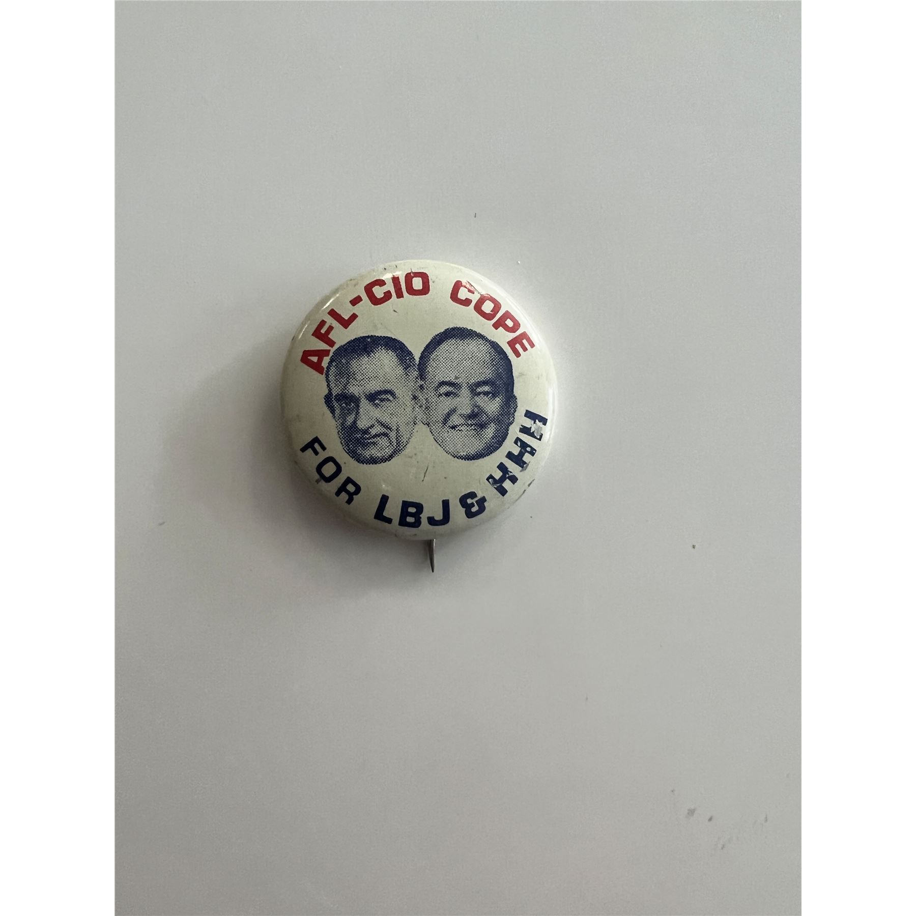 1964 AFL-CIO for LBJ & HHH political pin