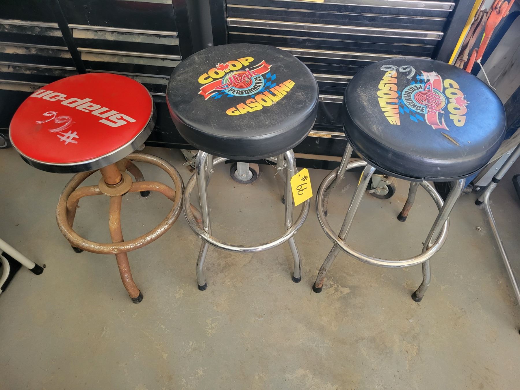 3 shop stools.