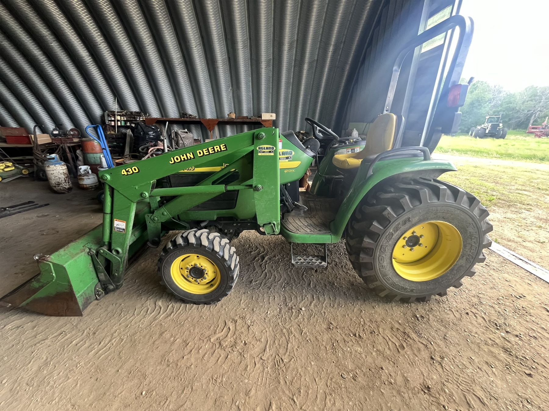 2002 John Deere 4410 Tractor with 430 Loader, Hydrostat & Pallet Forks