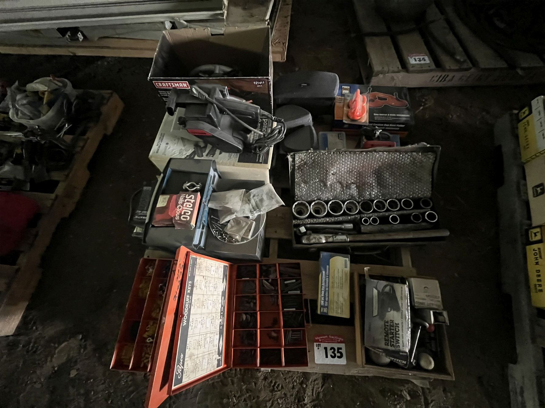 Wood Keys, 3/4in. Sockets, Roll Pins, Sander, Skilsaw, etc