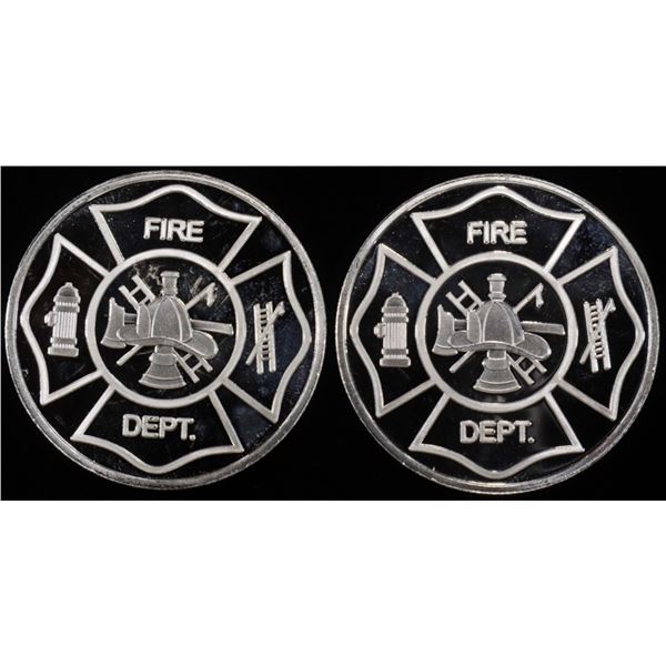 (2) 1 OZ .999 SILVER FIRE DEPARTMENT ROUNDS