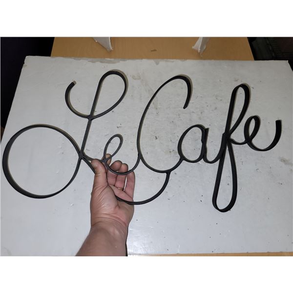 Le Cafe sign metal