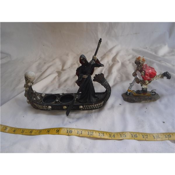 Grim Reaper Candle Holder & Skeleton Collectable