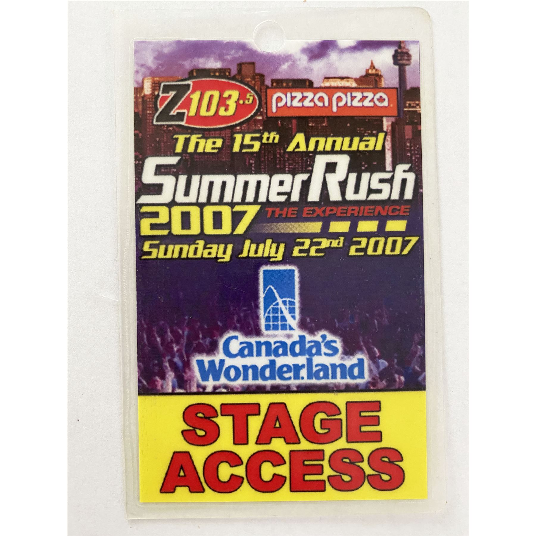 15th Annual Summer Rush Backstage Pass