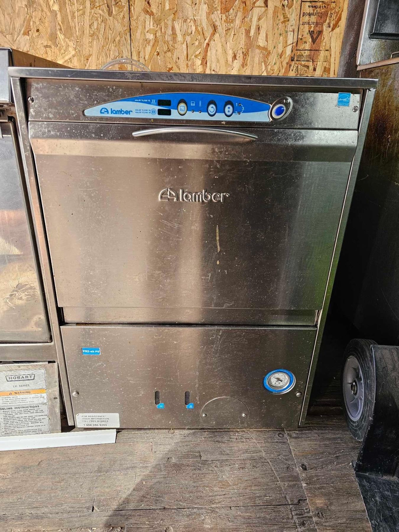 The Lamber-Eurodib F92-EK undercounter glasswashing machine with 2 racks