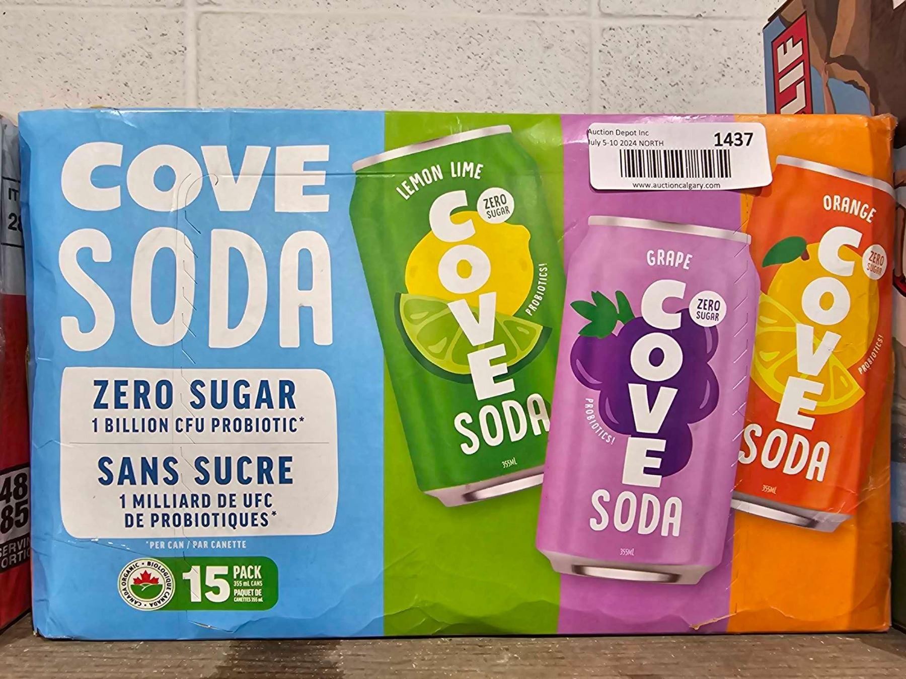 Cove Soda Zero Sugar Assorted Flavor 15 Pack 15x355ml