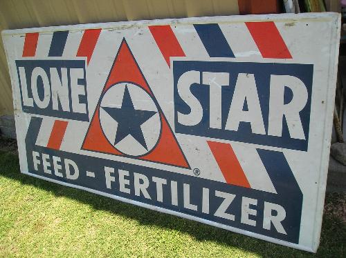 Metal Lone Star Feed Fertilizer Sign