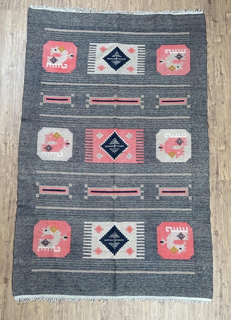 Large Mexican Aztec Pattern Blanket Rug