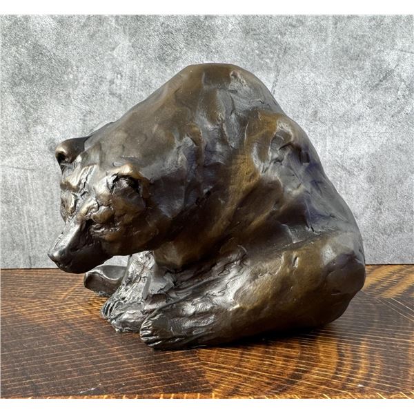 Ken Bjorge Seated Bear Bronze