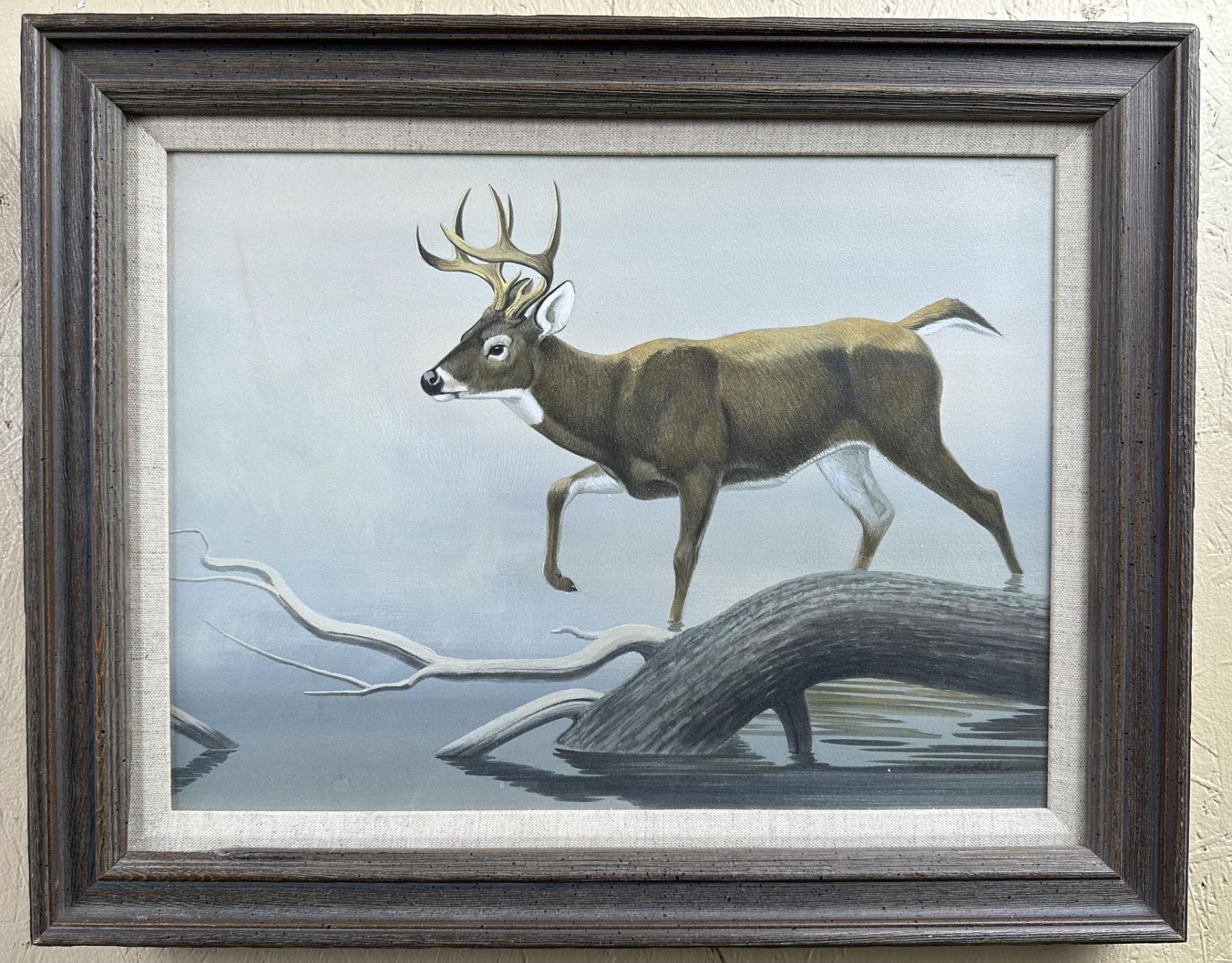 Don Rodell Gouache White Tailed Deer Painting