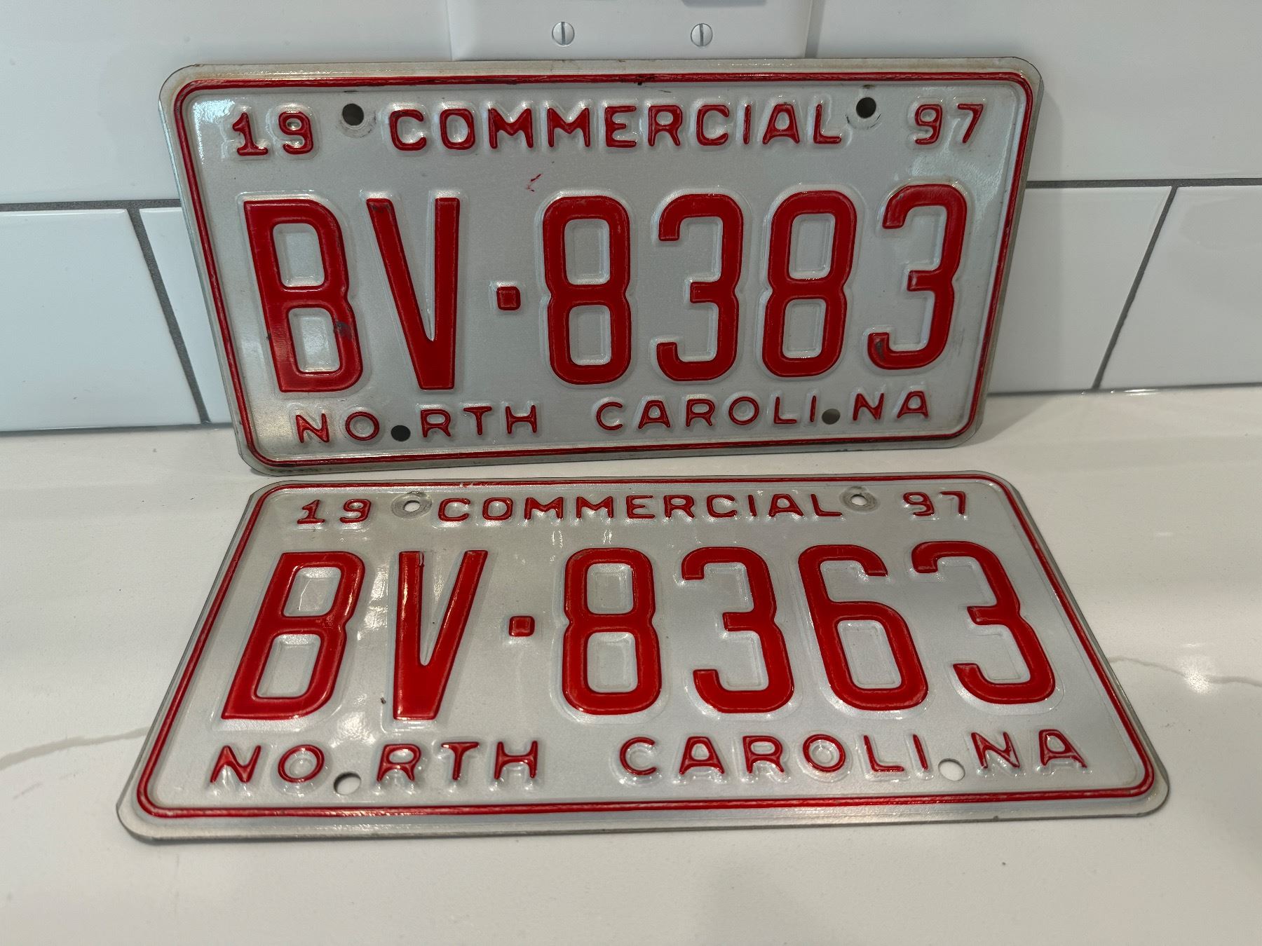 Commercial, North Carolina license plates